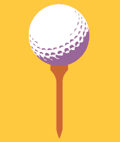 Golf ball on peg stencil in a unique and original design. – Stencil Planet