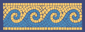 Mosaic wave border stencil in a unique and original design. – Stencil ...