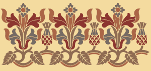 Medieval flower border stencil in a unique and original design. border ...