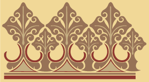 Medieval flower border stencil in a unique and original design. border ...