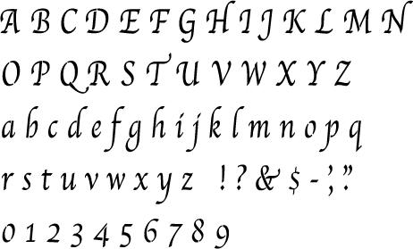 Apple Chancery complete alphabet letter and number stencil. – Stencil ...