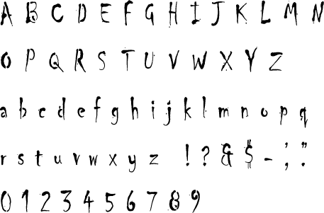 Chiller complete alphabet letter and number stencil. – Stencil Planet