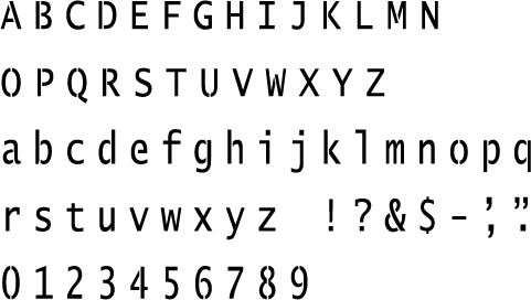 Lucida Console complete alphabet letter and number stencil. – Stencil ...