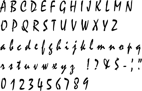 Mistral complete alphabet letter and number stencil. – Stencil Planet