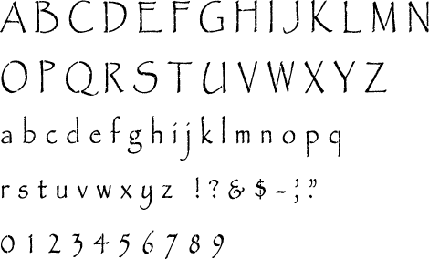 Papyrus complete alphabet letter and number stencil. – Stencil Planet