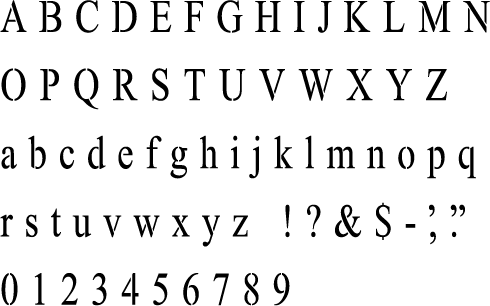 Fonte Times New Roman Outline